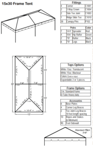 15x30 Standard Hip End Frame Tent – Central Tent