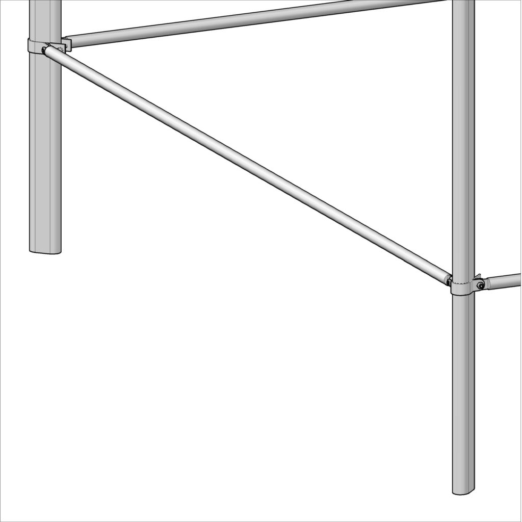 Bally Rail Set 36 in. x 20 ft. Steel Pole D-Tube Slide Clamp – Central Tent