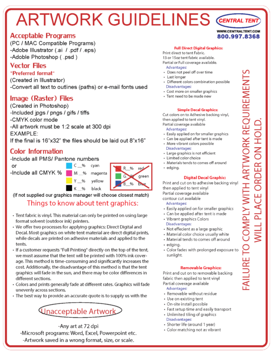 Graphics Artwork Guidelines – Central Tent