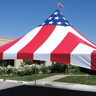 20x20 Complete Patriotic QuickPeak Flag Style Tent – Central Tent