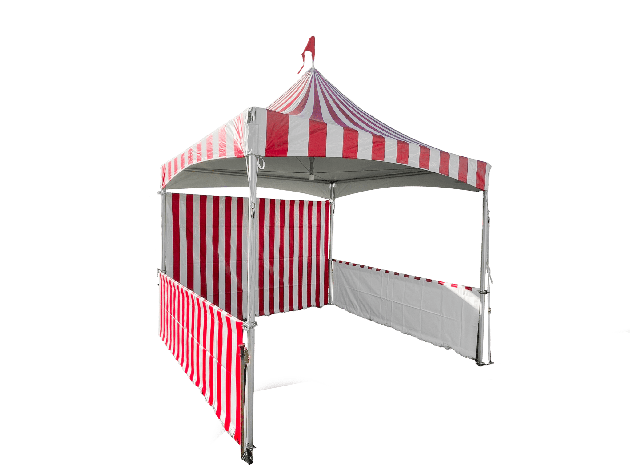 Red-White Carnival Style Quick Peak Tent – Central Tent